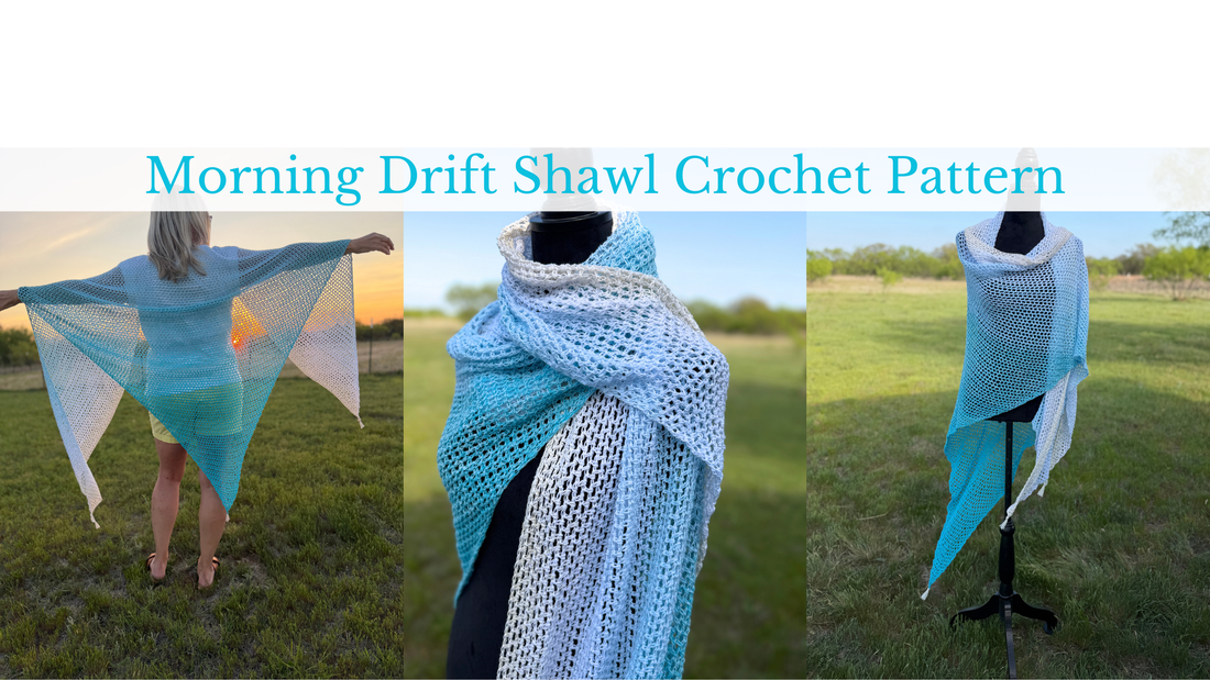 Morning Drift Shawl – Easy Asymmetrical Crochet Shawl Pattern (Lightwe